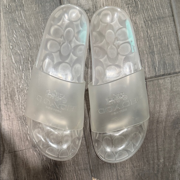 Coach | Shoes | Coach Transparent Logo Slides | Poshmark